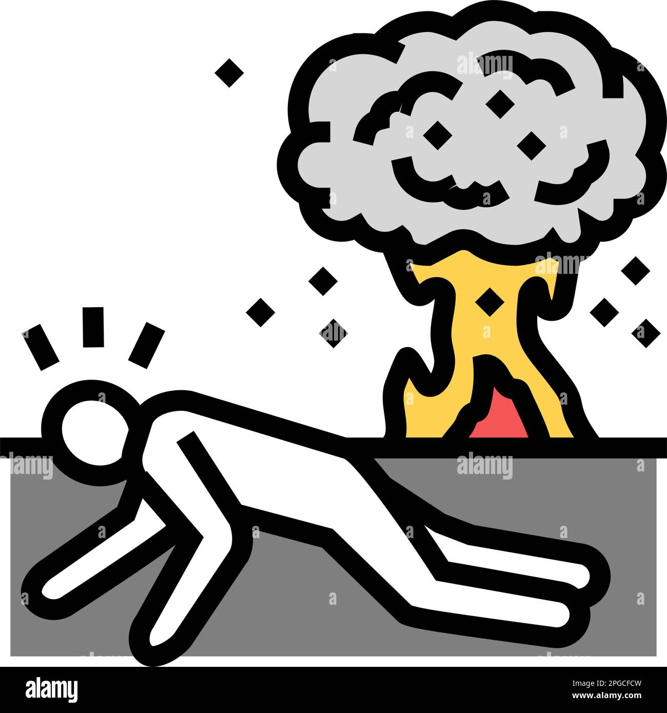 explosion fall man accident color icon vector illustration Stock Vector ...