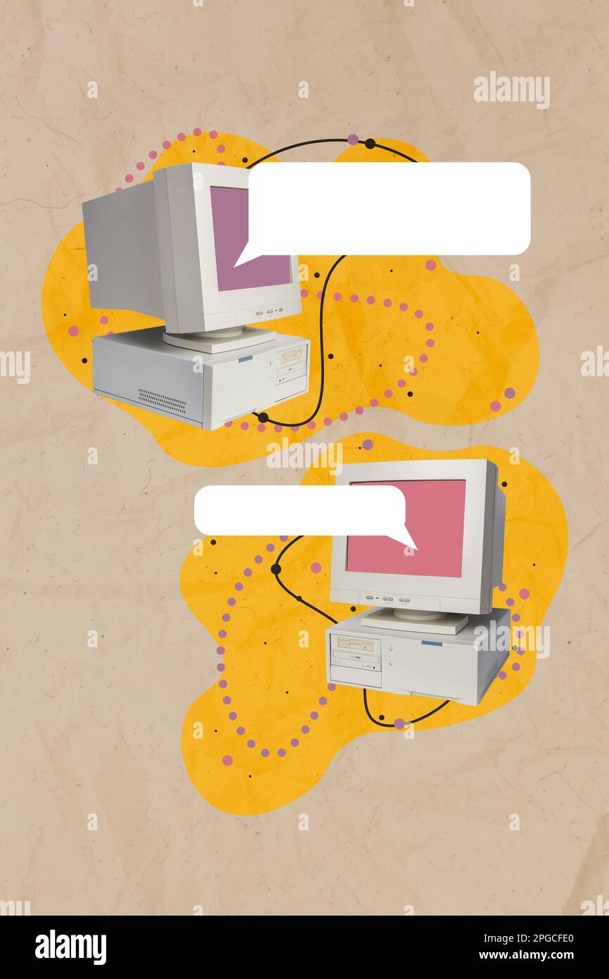 Composite collage artwork advertisement office management messenger ...