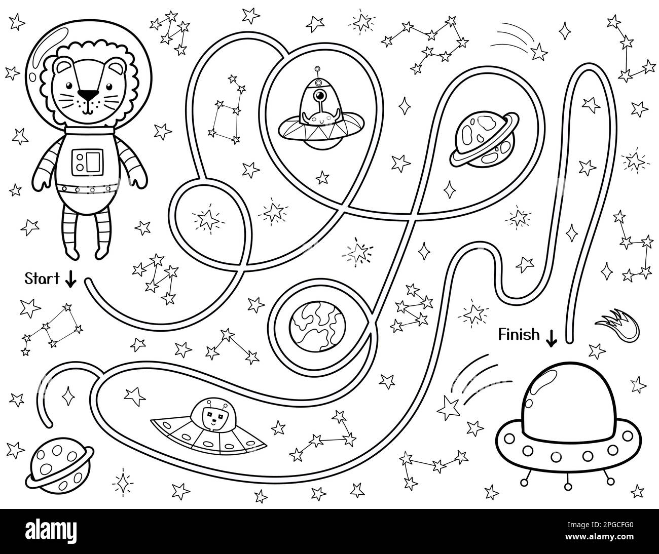 Astronaut coloring page printable hi-res stock photography and images ...