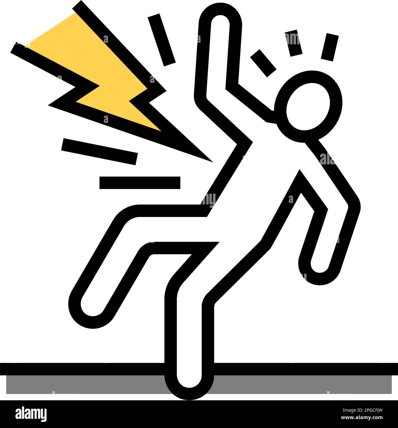 lightning strike man accident color icon vector illustration Stock Vector Image & Art - Alamy