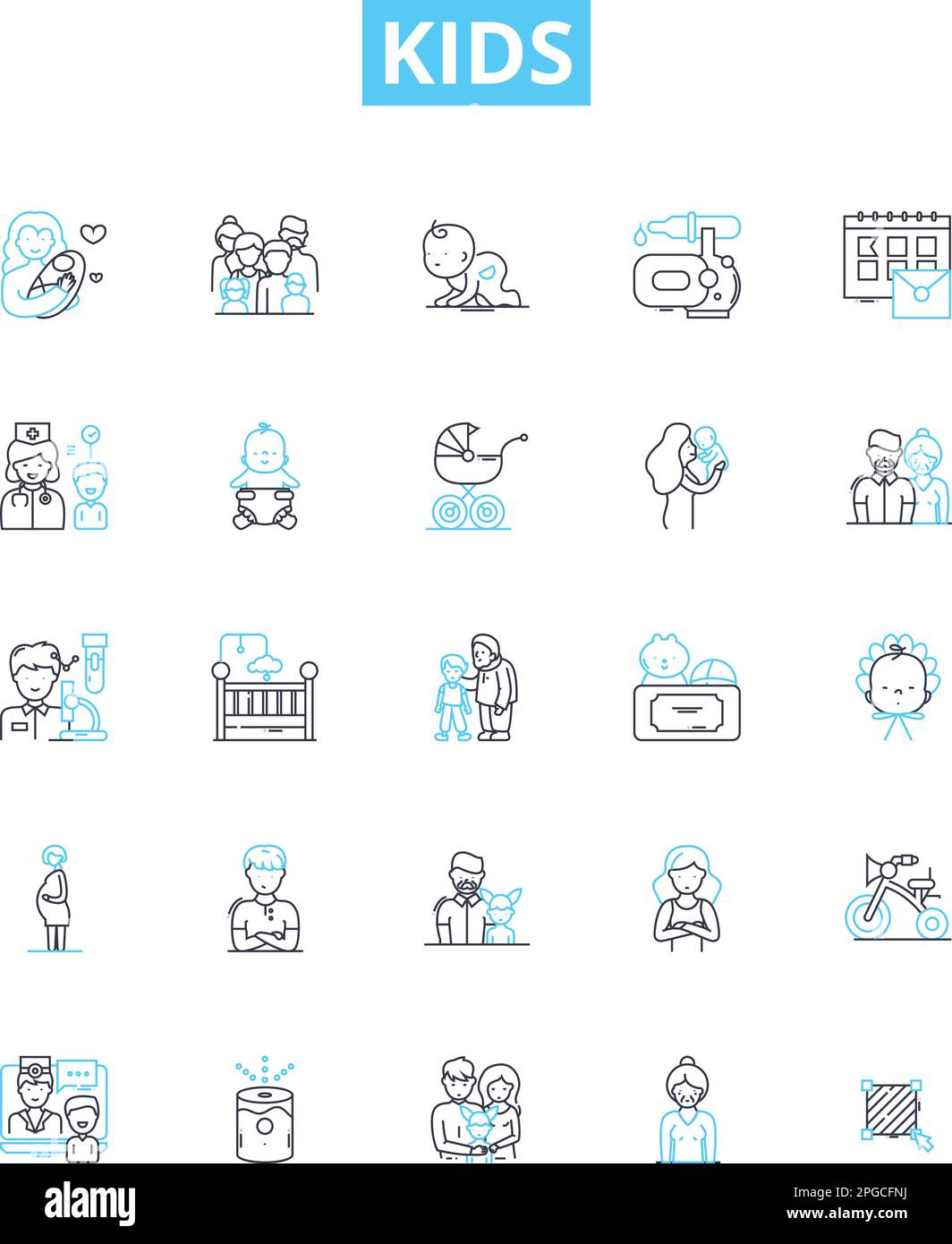 Kids vector line icons set. Children, Toddlers, Babies, Preschoolers ... Kids vector line icons set. Children, Toddlers, Babies, Preschoolers ...