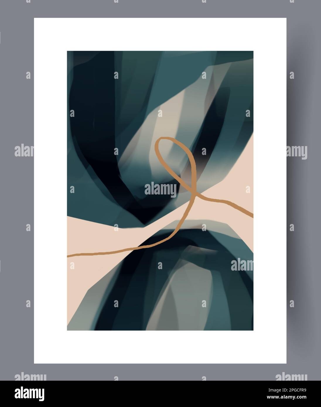 Abstract shapes elegant postmodernism wall art print Stock Vector Image ...