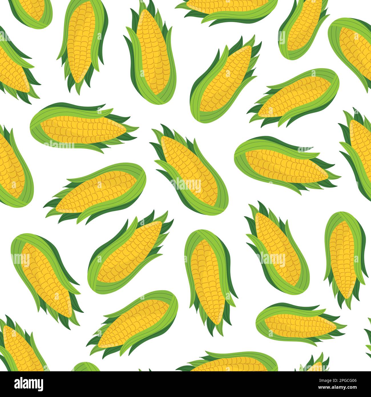 Cute corn cobs seamless pattern. Ripe vegetables background Stock ...