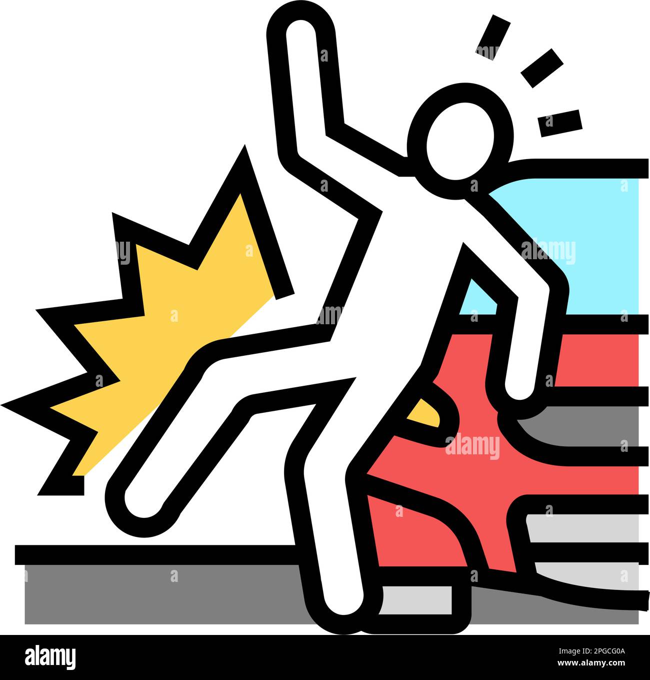 machine hit man accident color icon vector illustration Stock Vector ...
