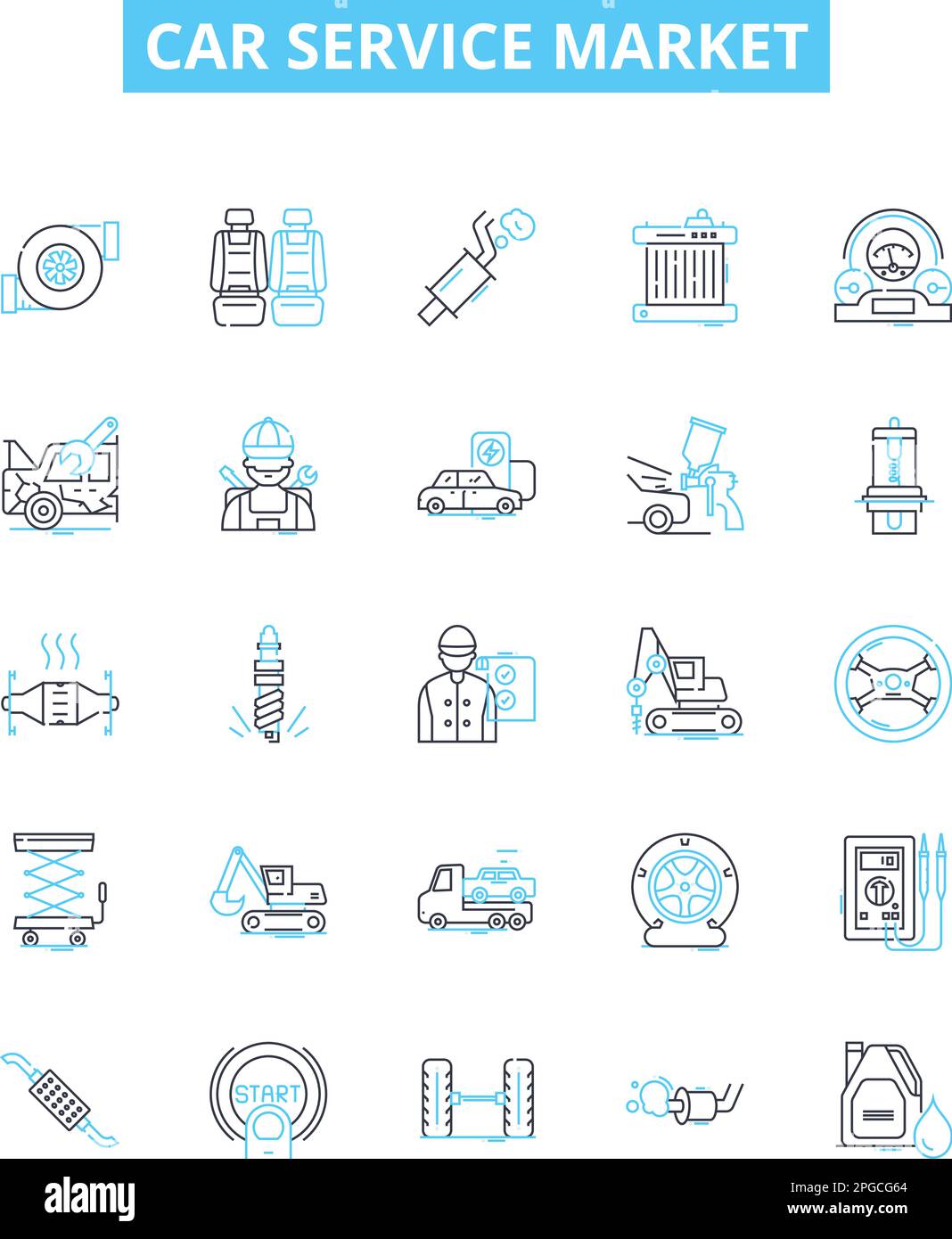 Car service market vector line icons set. Car, Service, Market ...