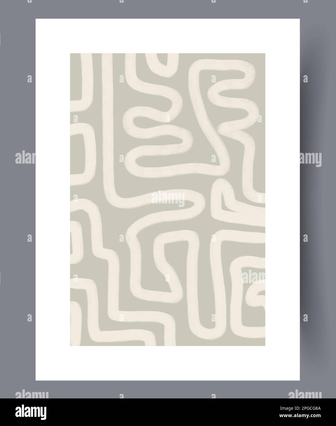 Abstract stripes aesthetic path wall art print Stock Vector Image & Art ...