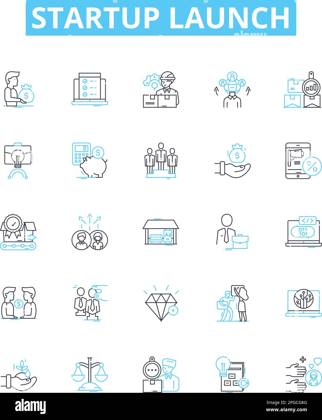 startup launch vector line icons set. Launch, Startup, Entrepreneur ...
