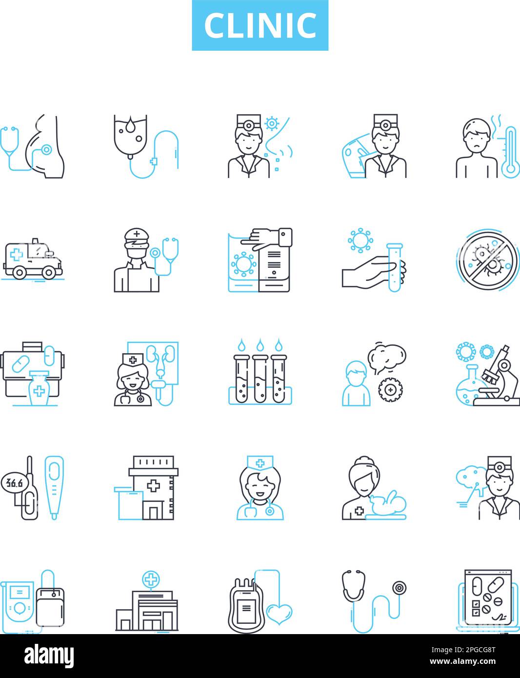 Clinic vector line icons set. Clinic, Medical, Healthcare, Outpatient ...