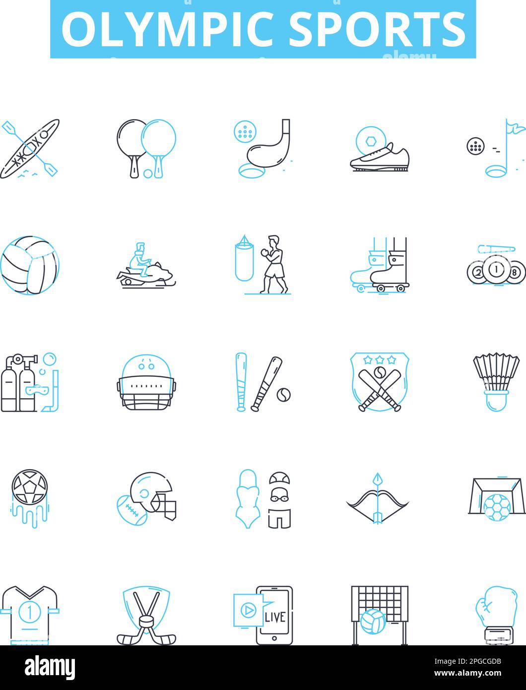Olympic sports vector line icons set. Track, Field, Swimming, Soccer ...
