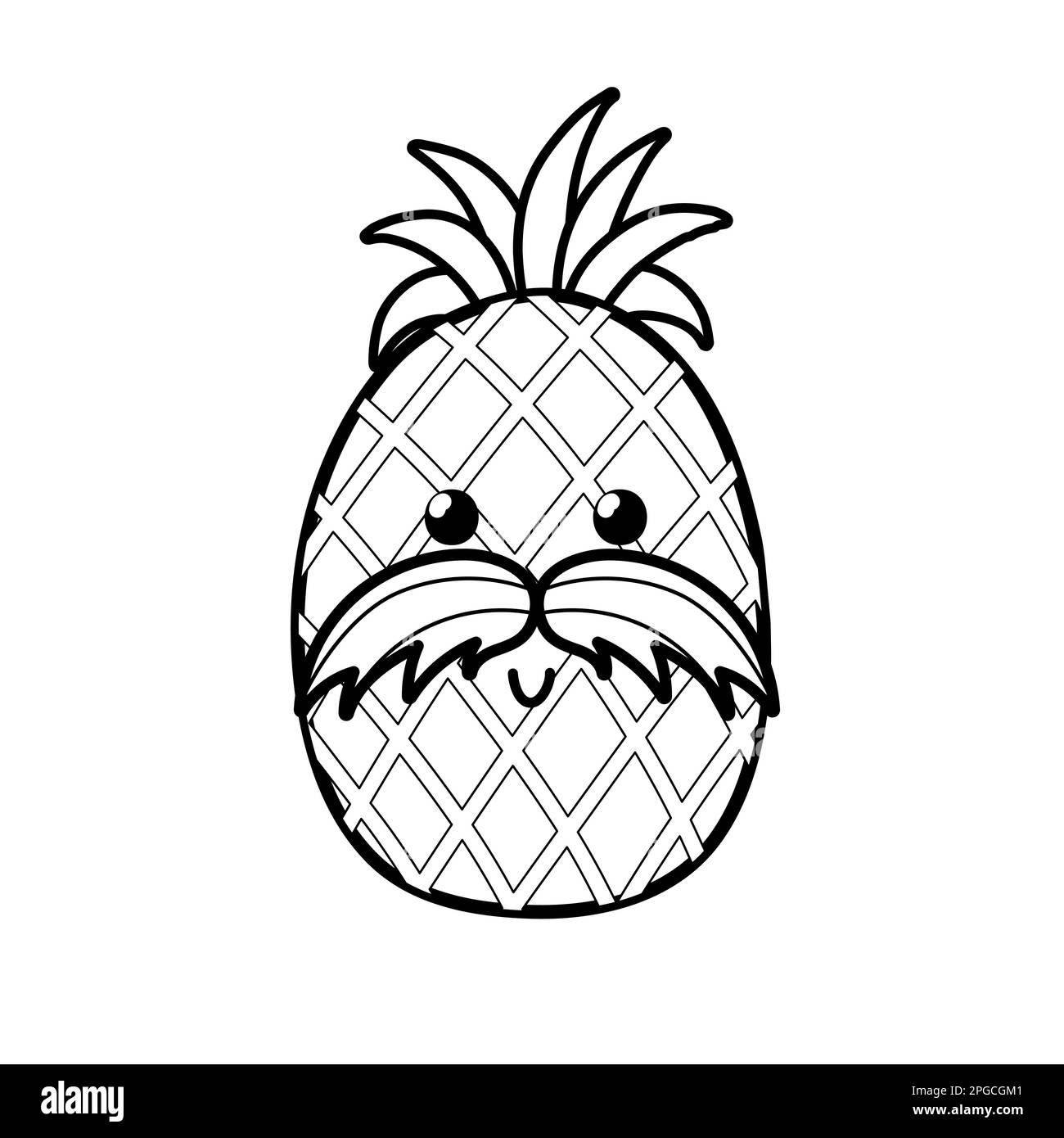 Coloring Pineapple Clipart Black And White Free Vectors | Pineapple