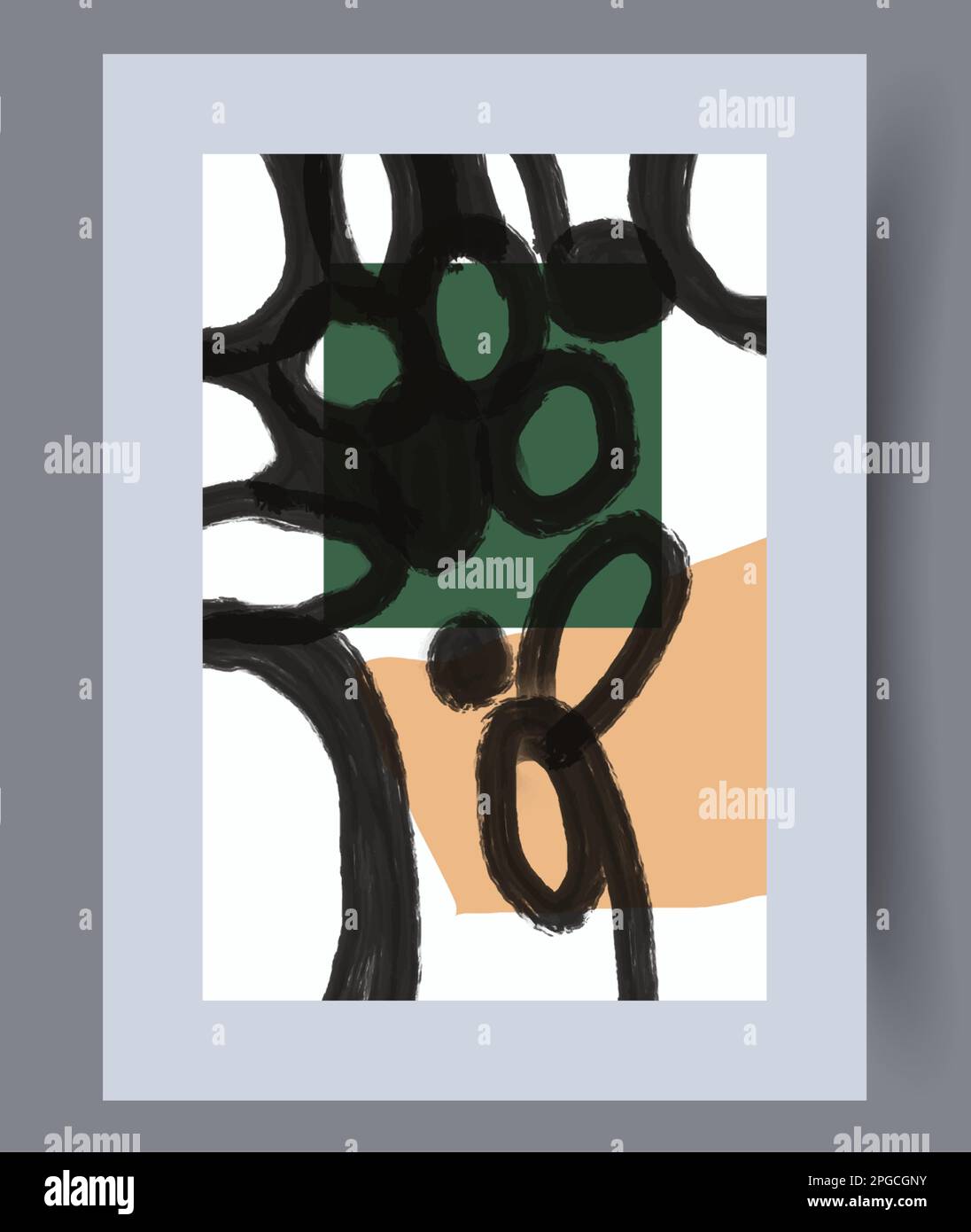 Abstract rings drawing imagination wall art print Stock Vector Image ...