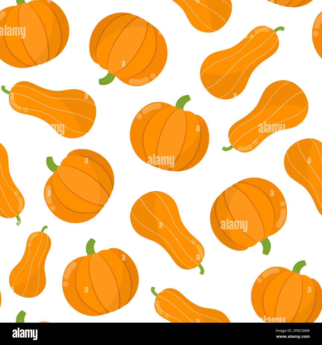 Cute pumpkins seamless pattern. Vegetables food background Stock Vector ...