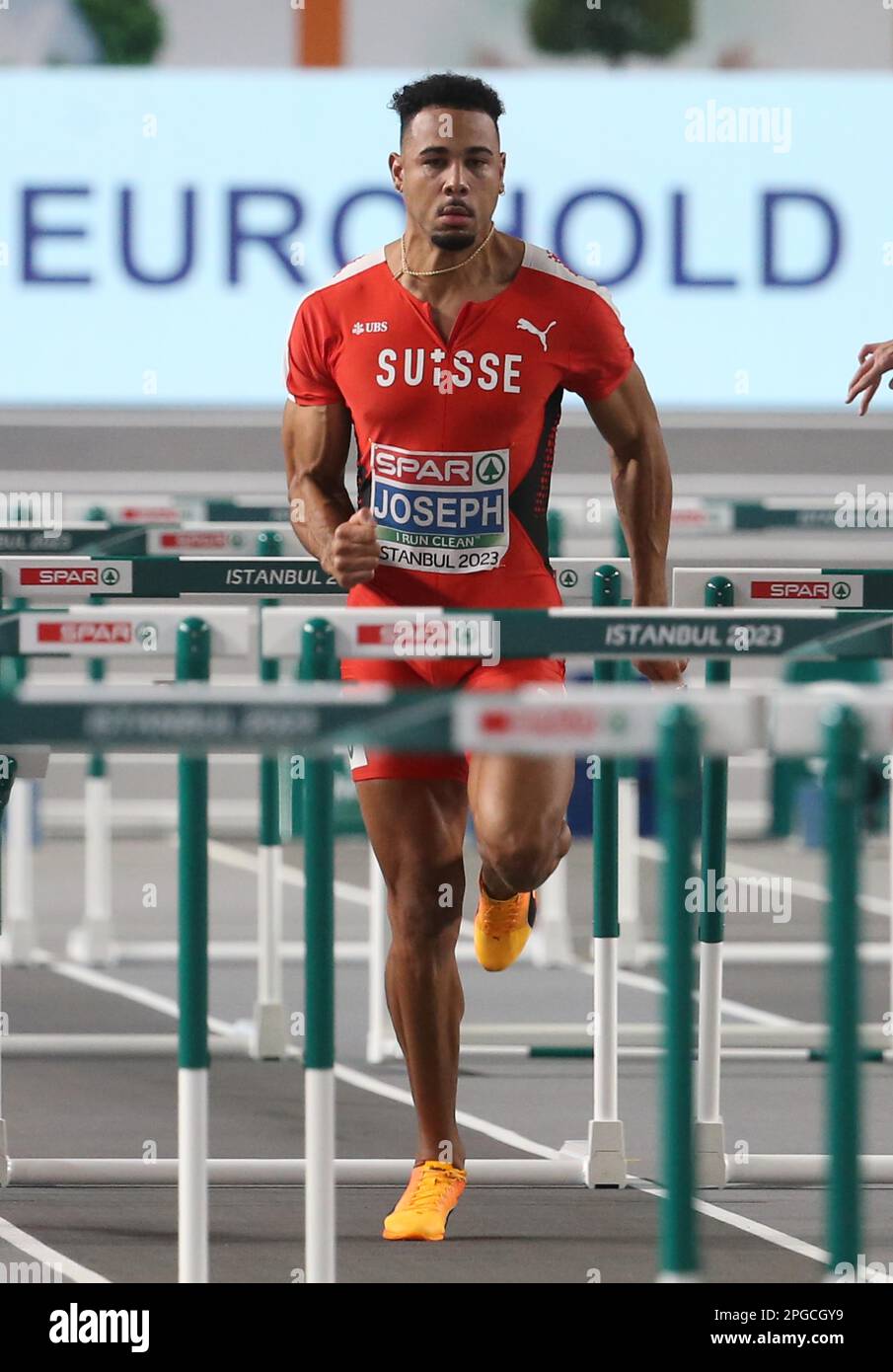 Jason JOSEPH of Switzerland 60m Hurdles Men Heat during the European ...