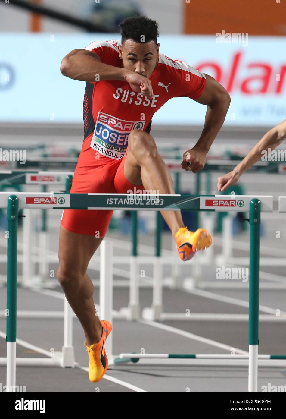 Jason JOSEPH of Switzerland 60m Hurdles Men Heat during the European ...