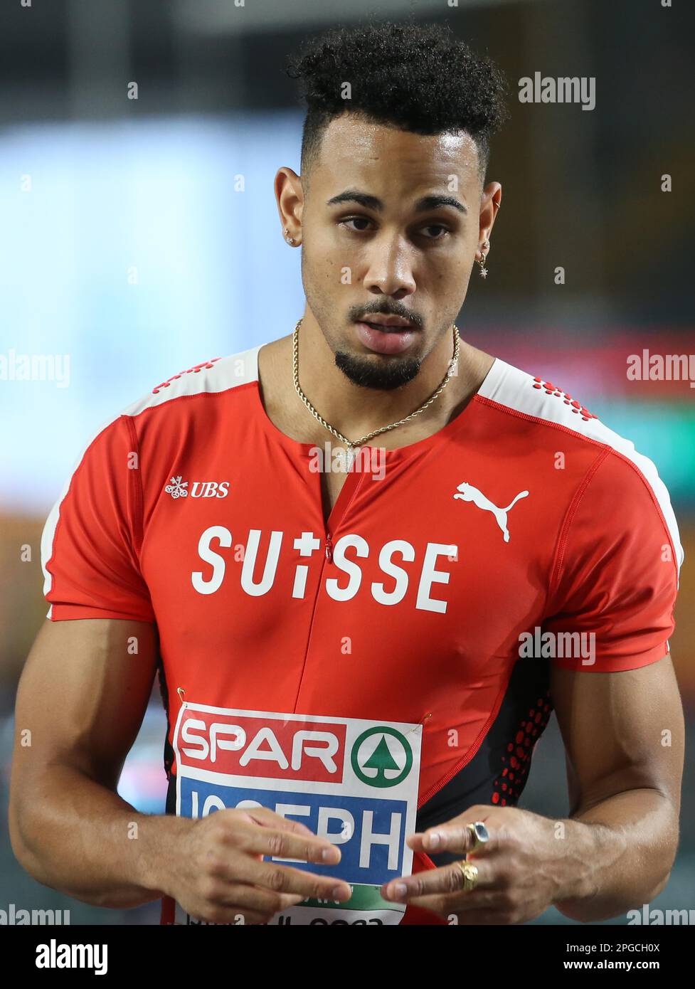 Jason JOSEPH of Switzerland 60m Hurdles Men Heat during the European ...