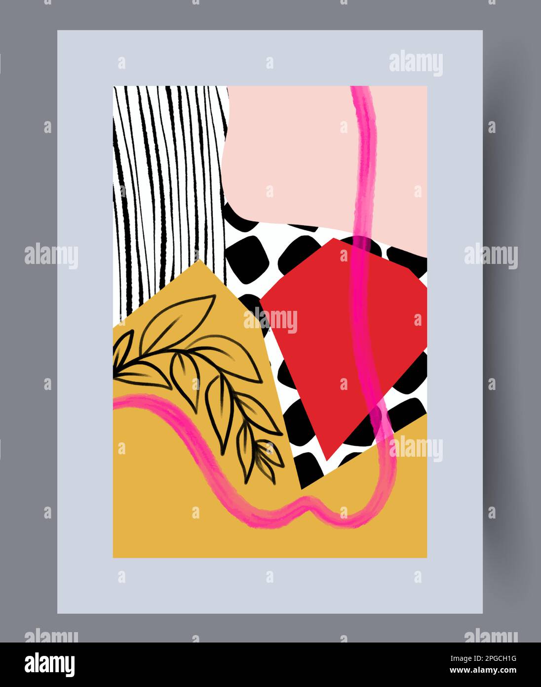 Abstract fantasy surreal figures wall art print Stock Vector Image ...