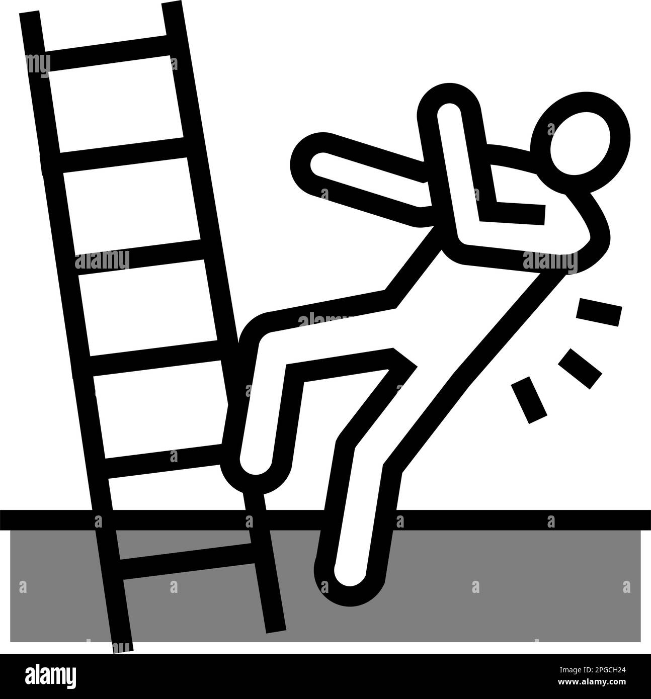 stairs fall man accident color icon vector illustration Stock Vector ...