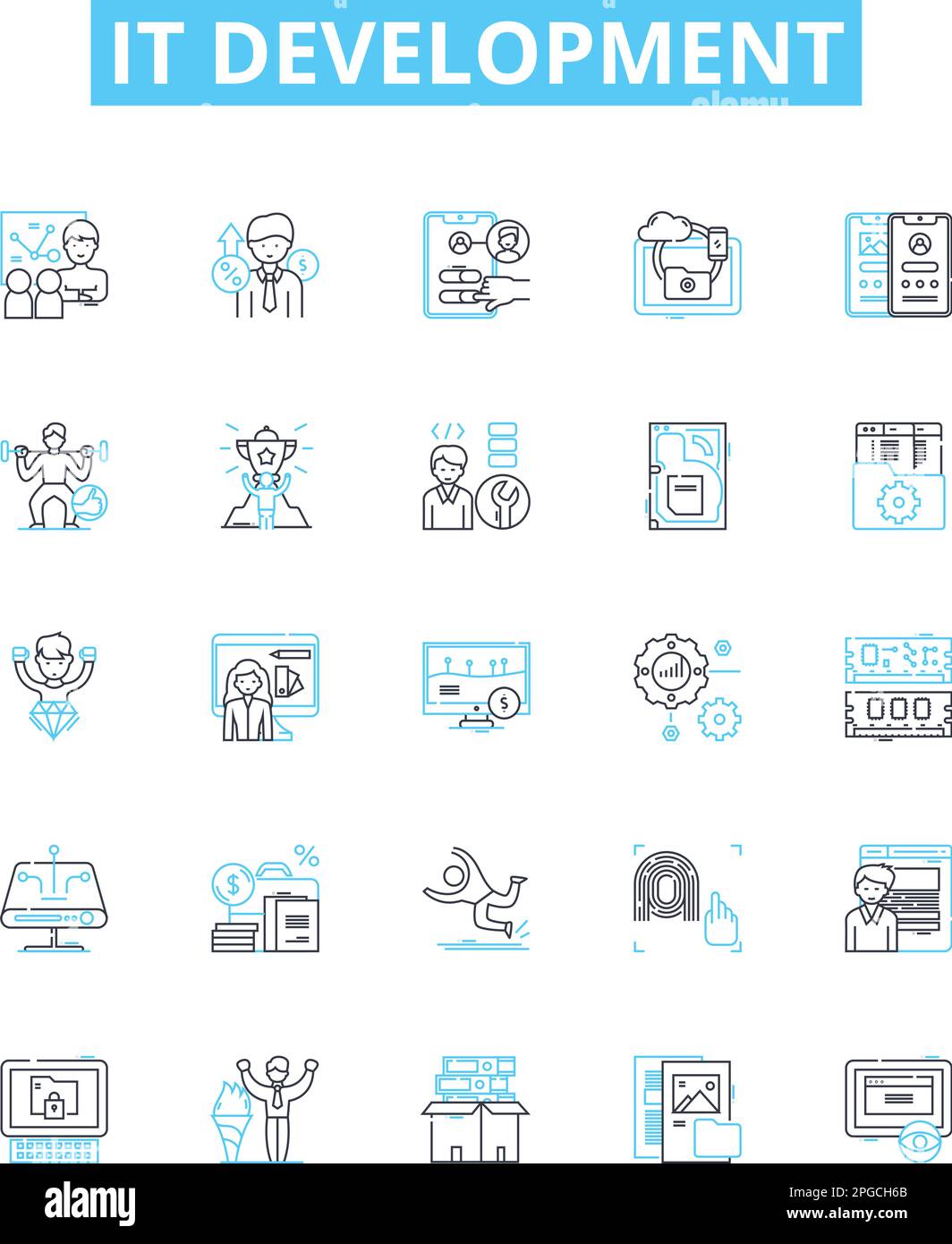 IT development vector line icons set. IT, development, software, coding ... IT development vector line icons set. IT, development, software, coding ...
