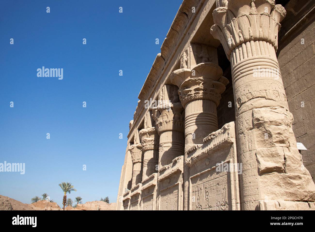 Ancient egyptian temple of Hathor (Dendra temple), Qena, Egypt Stock ...