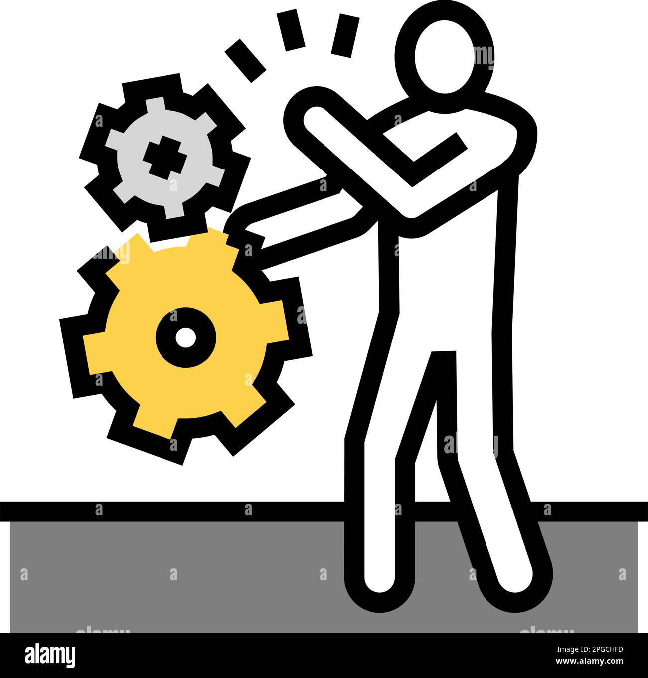 stuck hand lathe man color icon vector illustration Stock Vector Image ...