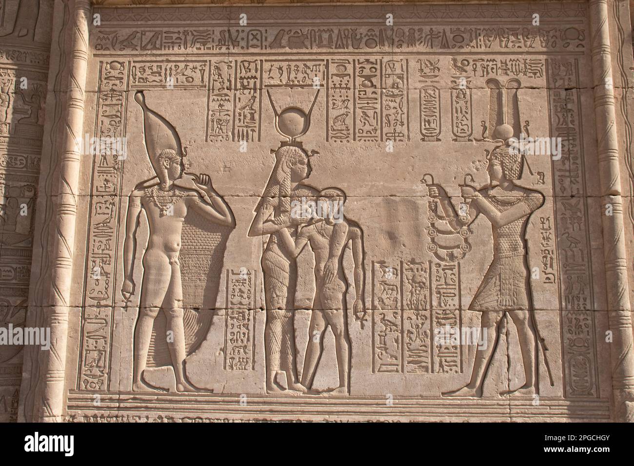 Roman Emperor Trajan presens offerings to Hathor and Ra-Harakhte ...