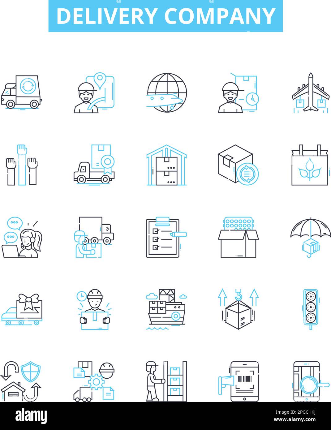 Delivery company vector line icons set. Delivery, Company, Courier, Shipping, Logistics ...