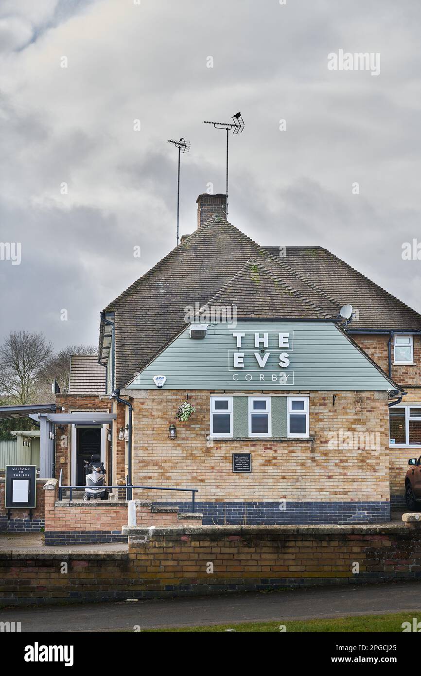 The EVS pub at Corby, England Stock Photo - Alamy