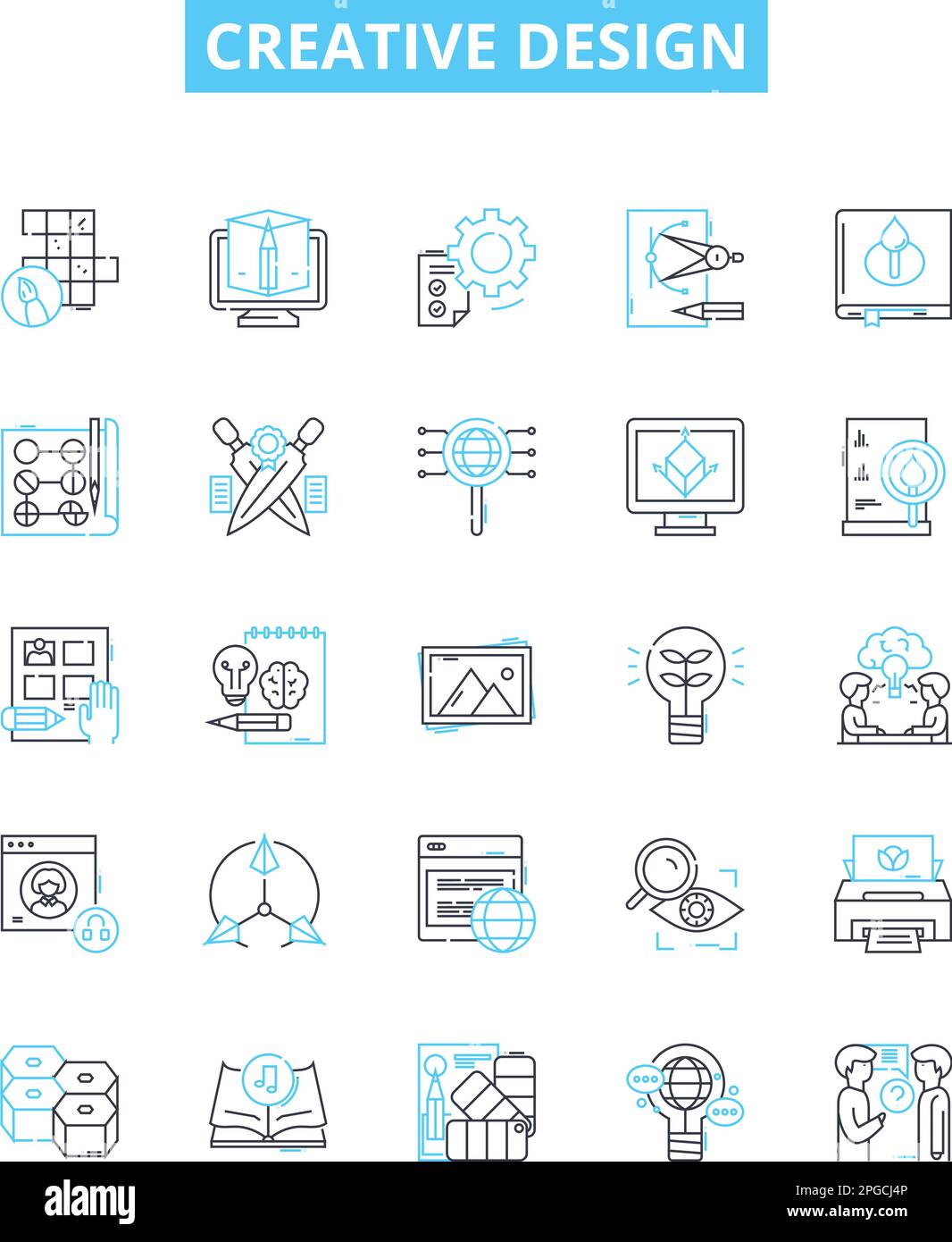 Creative design vector line icons set. Design, Creative, Artistic ... Creative design vector line icons set. Design, Creative, Artistic ...