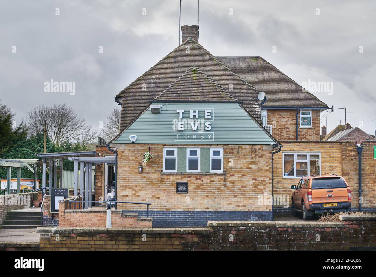 The EVS pub at Corby, England Stock Photo - Alamy