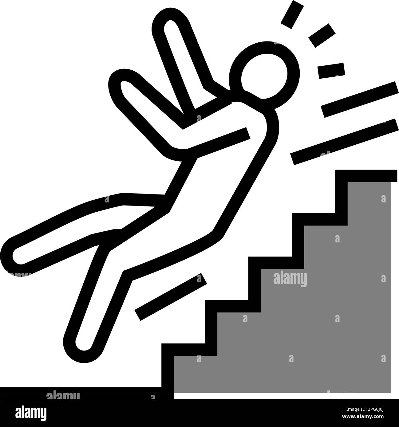 steps fall man accident color icon vector illustration Stock Vector ...