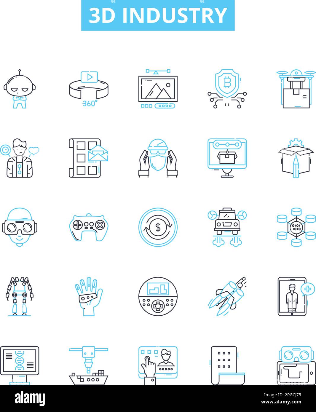 3d industry vector line icons set. 3D, Industry, Printing, Modeling ... 3d industry vector line icons set. 3D, Industry, Printing, Modeling ...