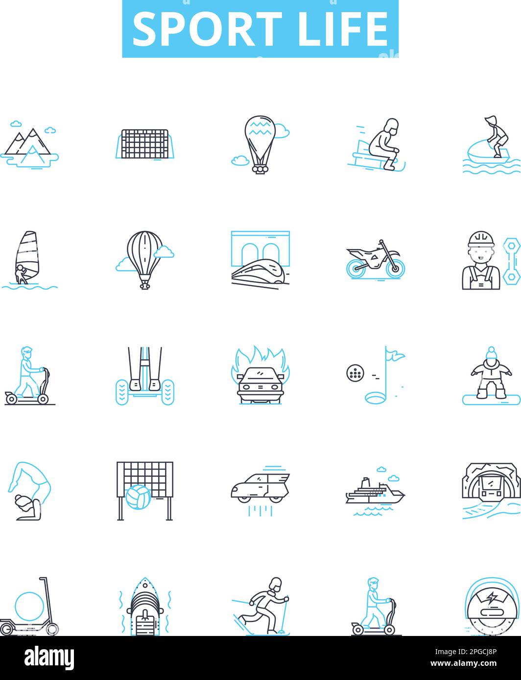 Sport life vector line icons set. sports, life, soccer, basketball ...