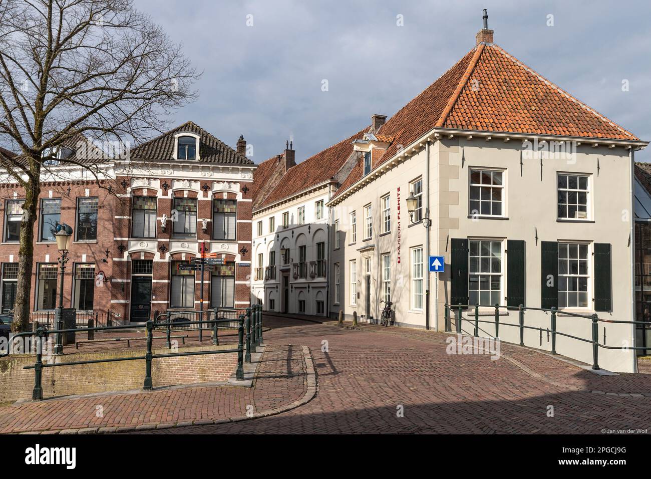 Old medieval center of the Dutch historic city of Amersfoort Stock ...