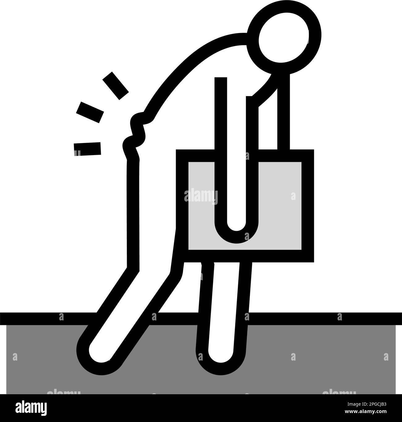 back hurts man sprain color icon vector illustration Stock Vector Image ...
