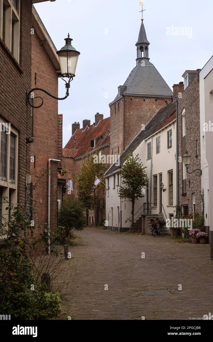 Narrow street with a former prison tower - Dieventoren, in the medieval ...