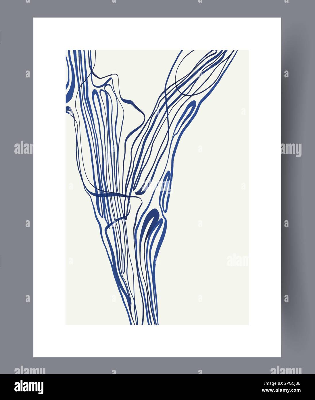 Abstract lines aesthetic composition wall art print Stock Vector Image ...