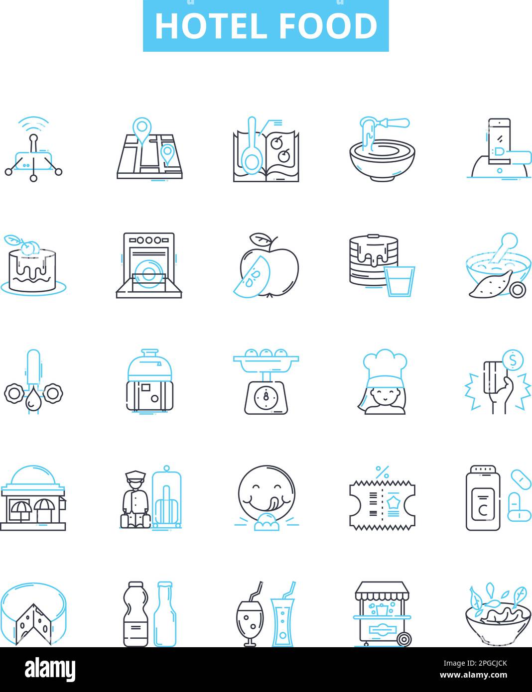 Hotel food vector line icons set. Hotel, Food, Cuisine, Menu, Dining ...
