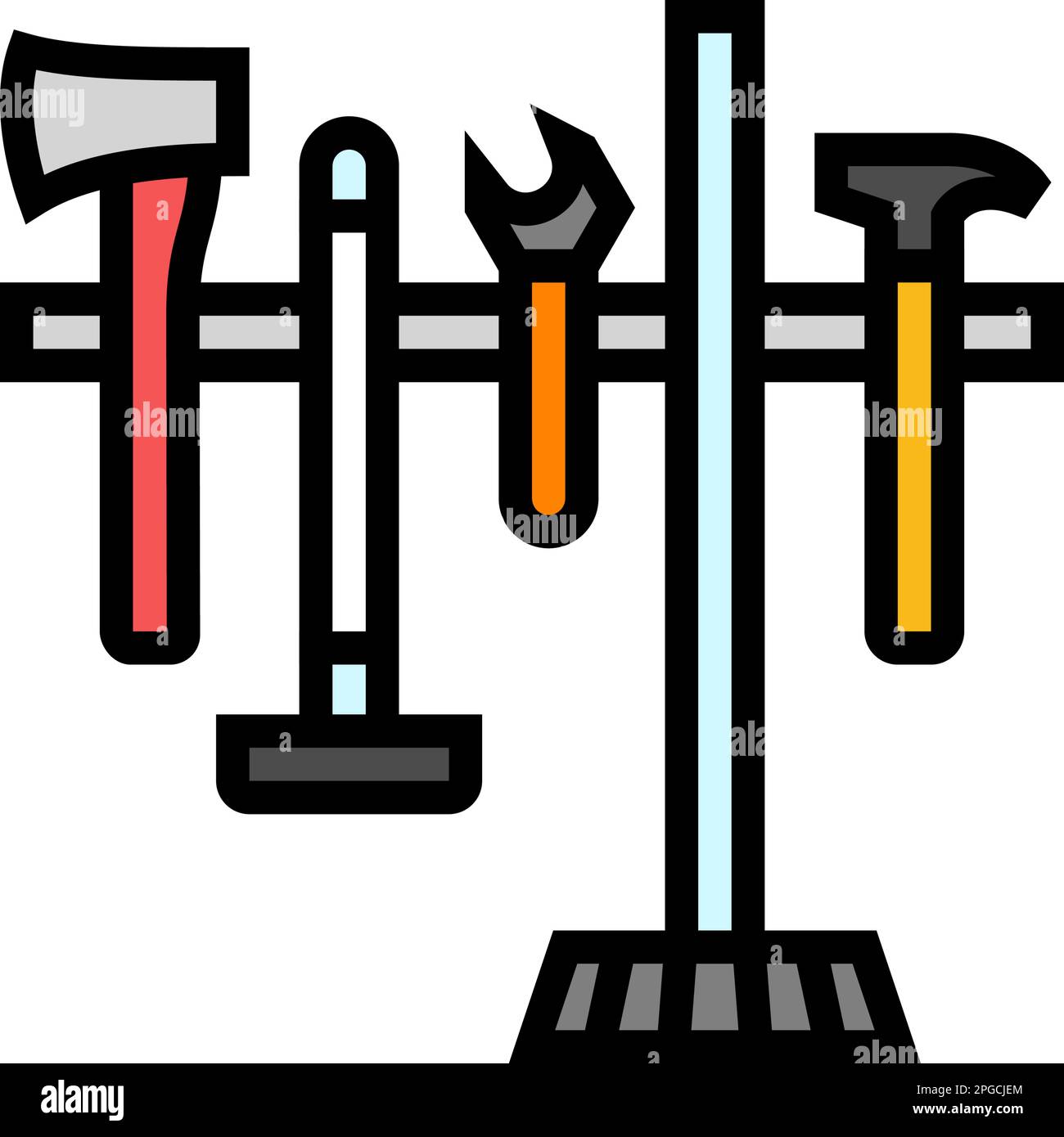 wall tool holder garage tool color icon vector illustration Stock ...