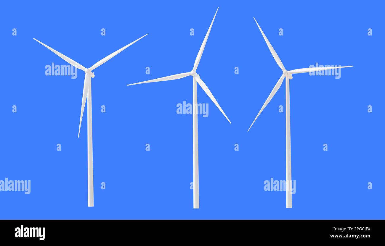 three wind turbine or windmill ,technology for sustainable electric ...