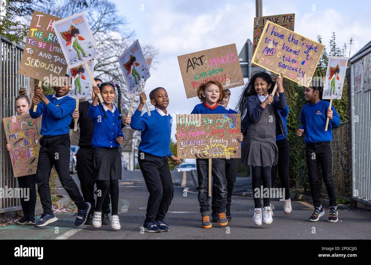Edinburgh, United Kingdom. 22 March, 2023 Pictured: Children from ...