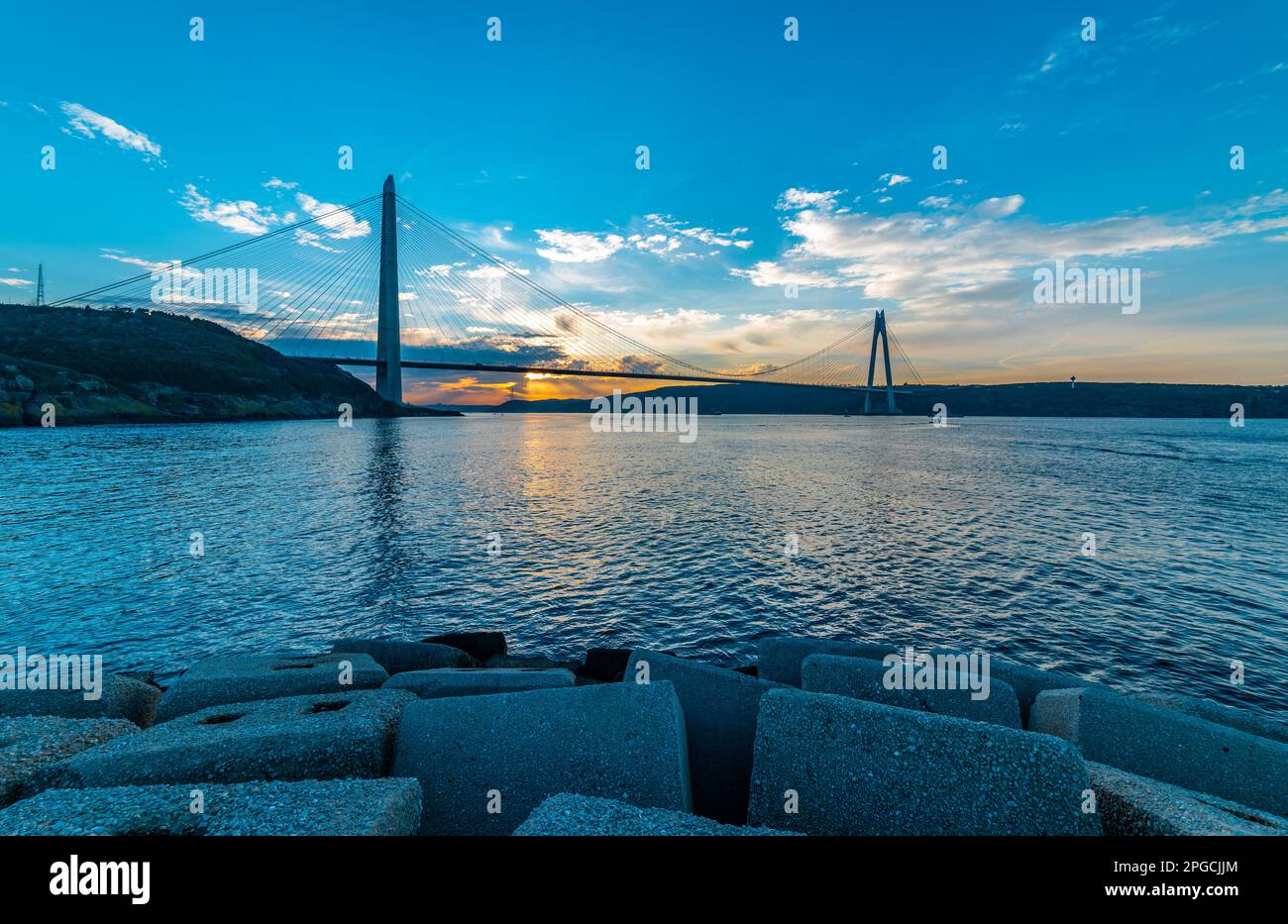 Yavuz Sultan Selim Bridge in Istanbul, Turkey. 3rd bridge of Istanbul ...