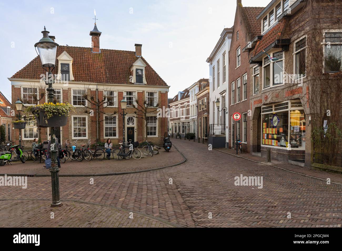 Street and monumental buildings in the center of Amersfoort Stock Photo ...
