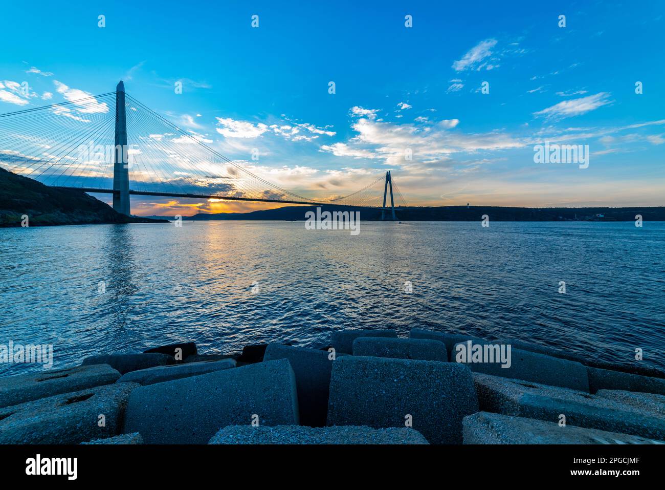 Yavuz Sultan Selim Bridge in Istanbul, Turkey. 3rd bridge of Istanbul ...