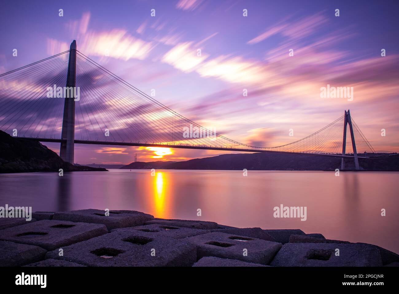 Yavuz Sultan Selim Bridge in Istanbul, Turkey. 3rd bridge of Istanbul ...