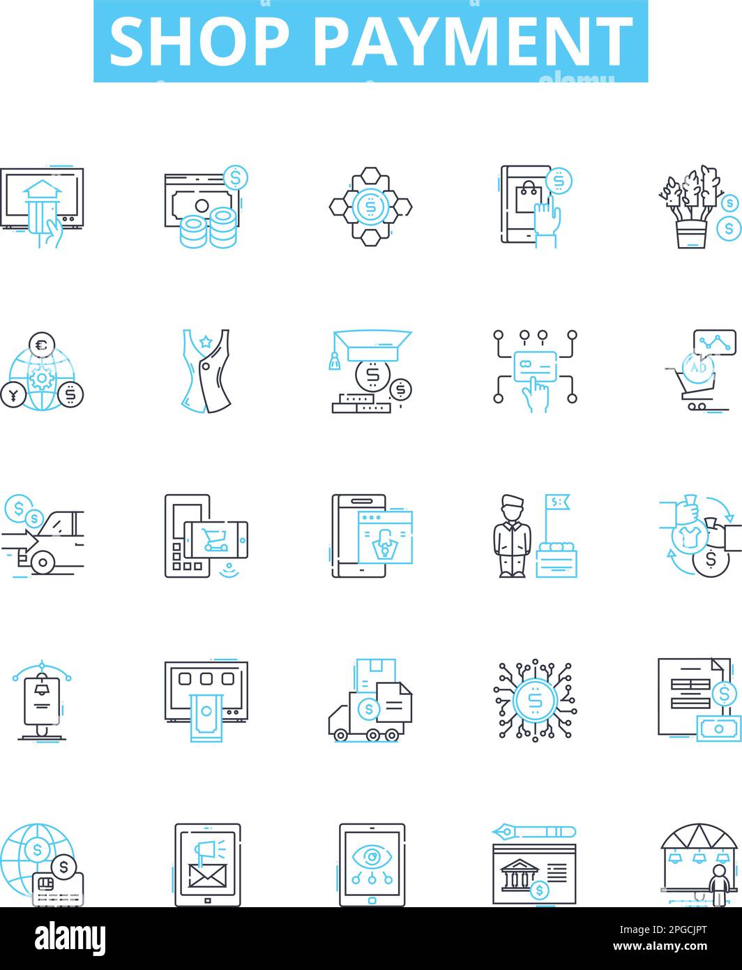Shop payment vector line icons set. Payment, Shopping, Store, Buy ...