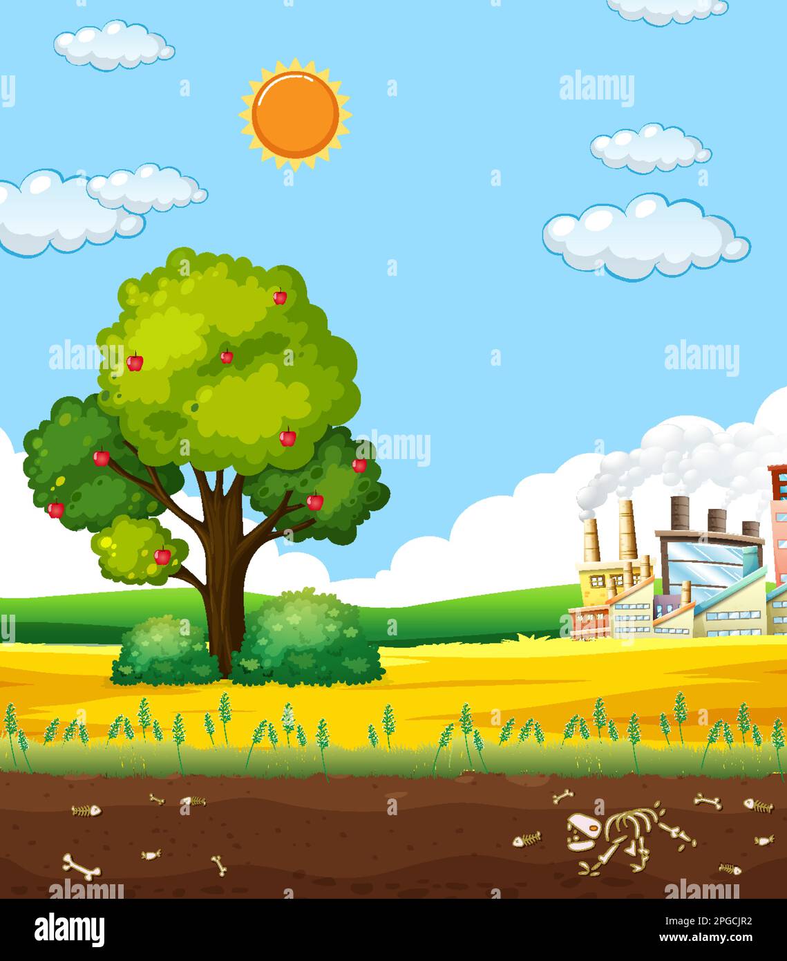 Carbon Cycle Concept for Science Education illustration Stock Vector ...