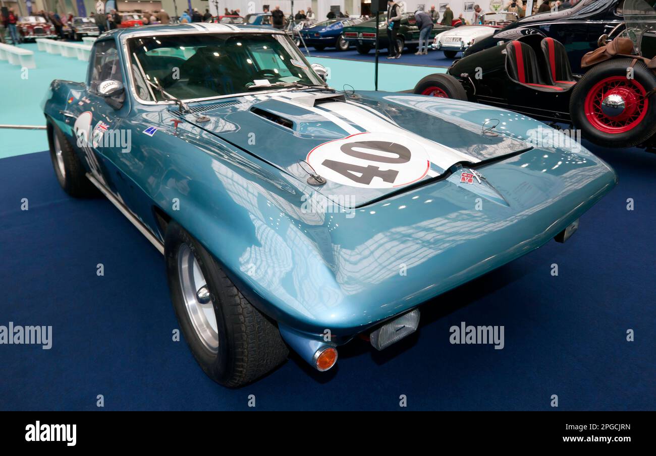 Three-quarters Front View of a 1965, Chevrolet Corvette Stingray, C2 ...