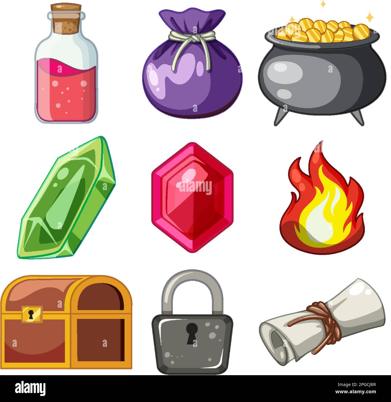 Set of game elements illustration Stock Vector Image & Art - Alamy