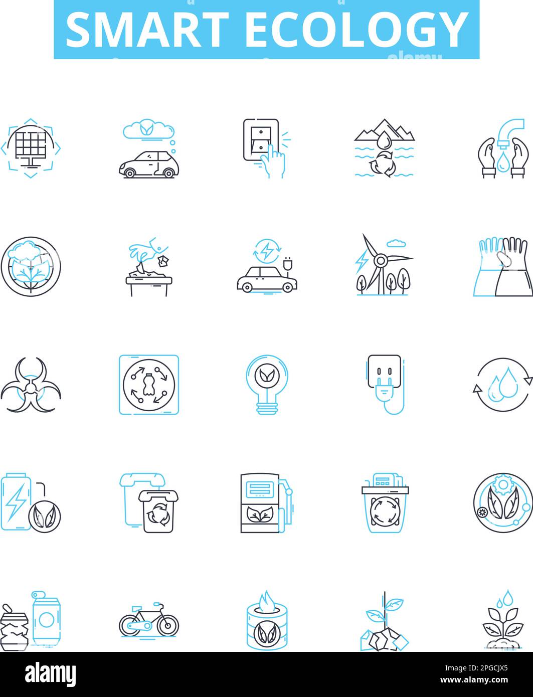 Smart ecology vector line icons set. Smart, Ecology, Sustainable, Renewable, Green, E-waste ...