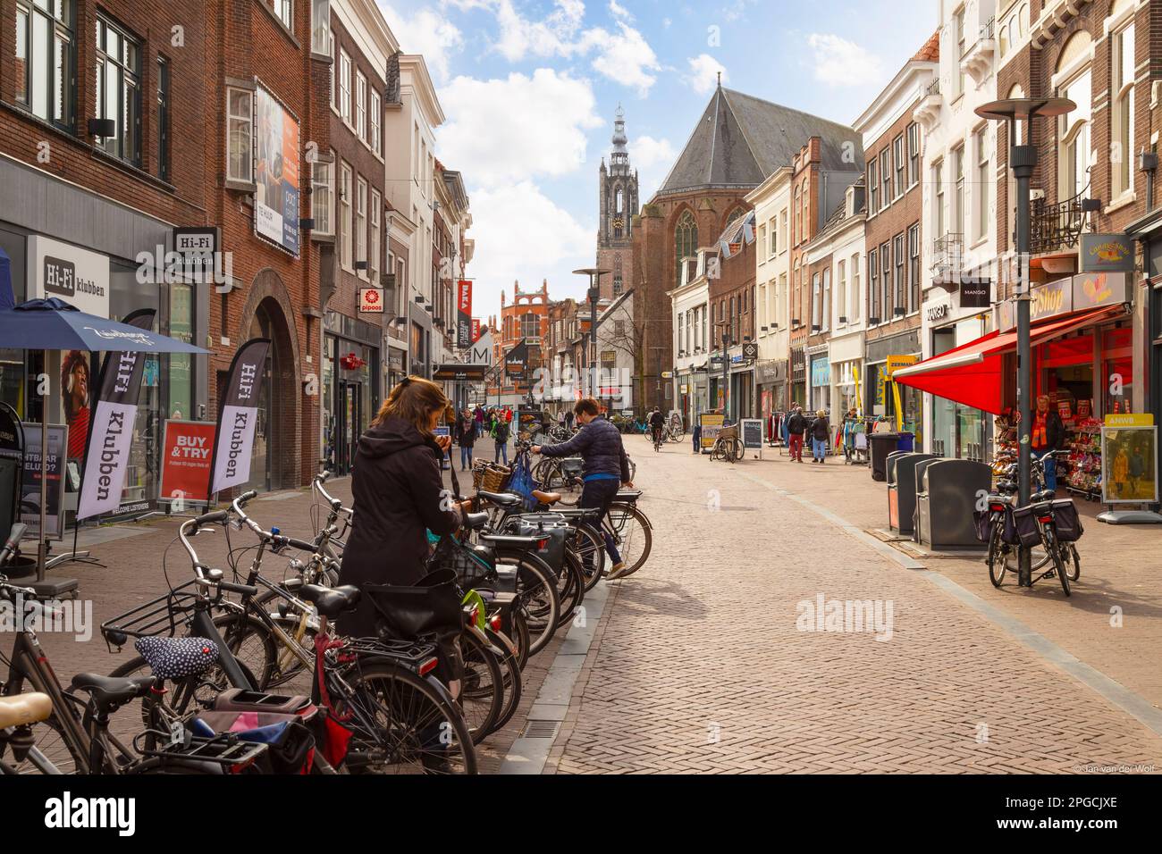 Shopping street in the center of Amersfoort Stock Photo - Alamy